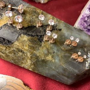 Jewelry | Nwt 7 Sizes 14k Rose Gold Flat Screw Back Posts | Poshmark